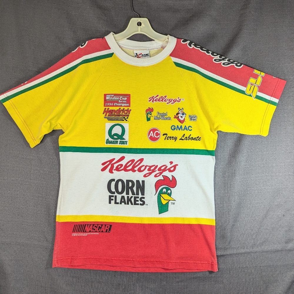 Vintage 1996 Nascar Kellogg’s Corn Flakes All Over Pr… - Gem